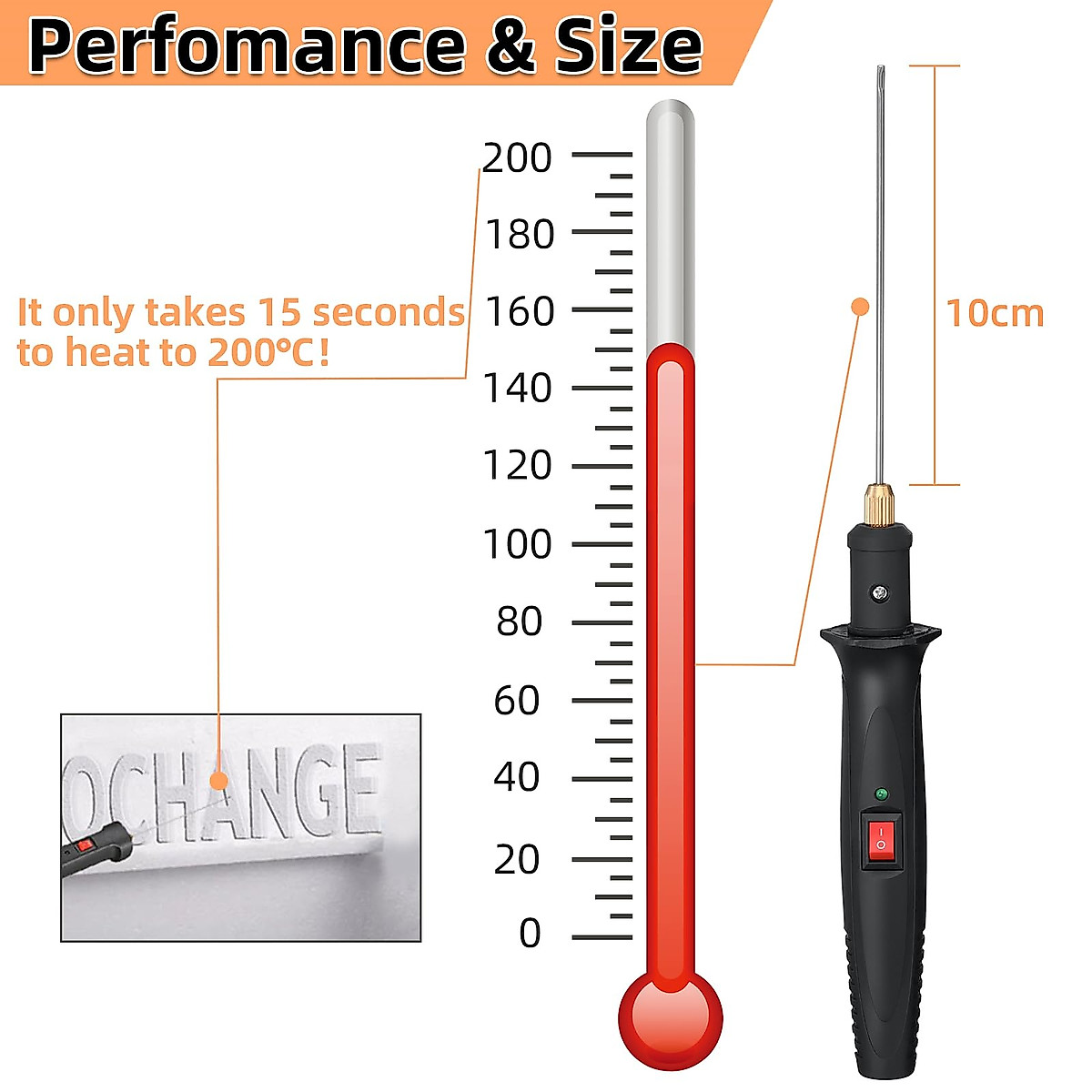 GOCHANGE 18W Foam Cutter, 10CM Electric Hot Knife, Upgraded Styrofoam Cutting Tool With 100-240V Transformer Adaptor, Board Wire Cutter with Button and Power Light