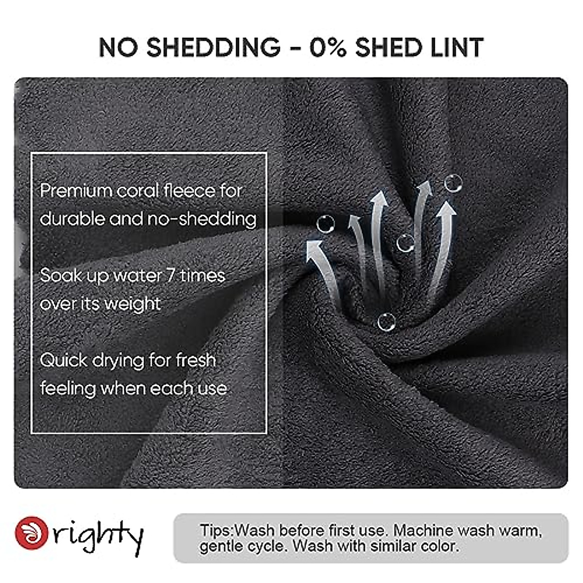 Orighty Ultra Soft Washcloths 48 Pack, Premium Microfiber Towel Sets 12 x 12 inches, Absorbent and Quick Drying Coral Velvet Washcloth, Multi-Purpose Wash Cloths for Bathroom, Hotel, and Gym (Grey)