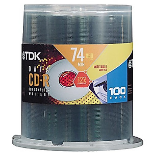 TDK 12x 650 MB/74-Minute CD-R Spindle (100 Discs)