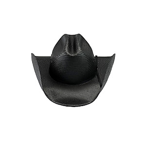 Western Hat! Black Wrangler Shantung Panama Traditional Western Hat (Large)