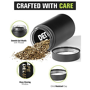 SafeDelux Glass Jar Airtight Container Matte Viewing Jars for Spices, Coffee, Teas & More, Air Tight Jar, Thick UV Protection Glass Screw-Top Lid (Black & White, Large & Small)