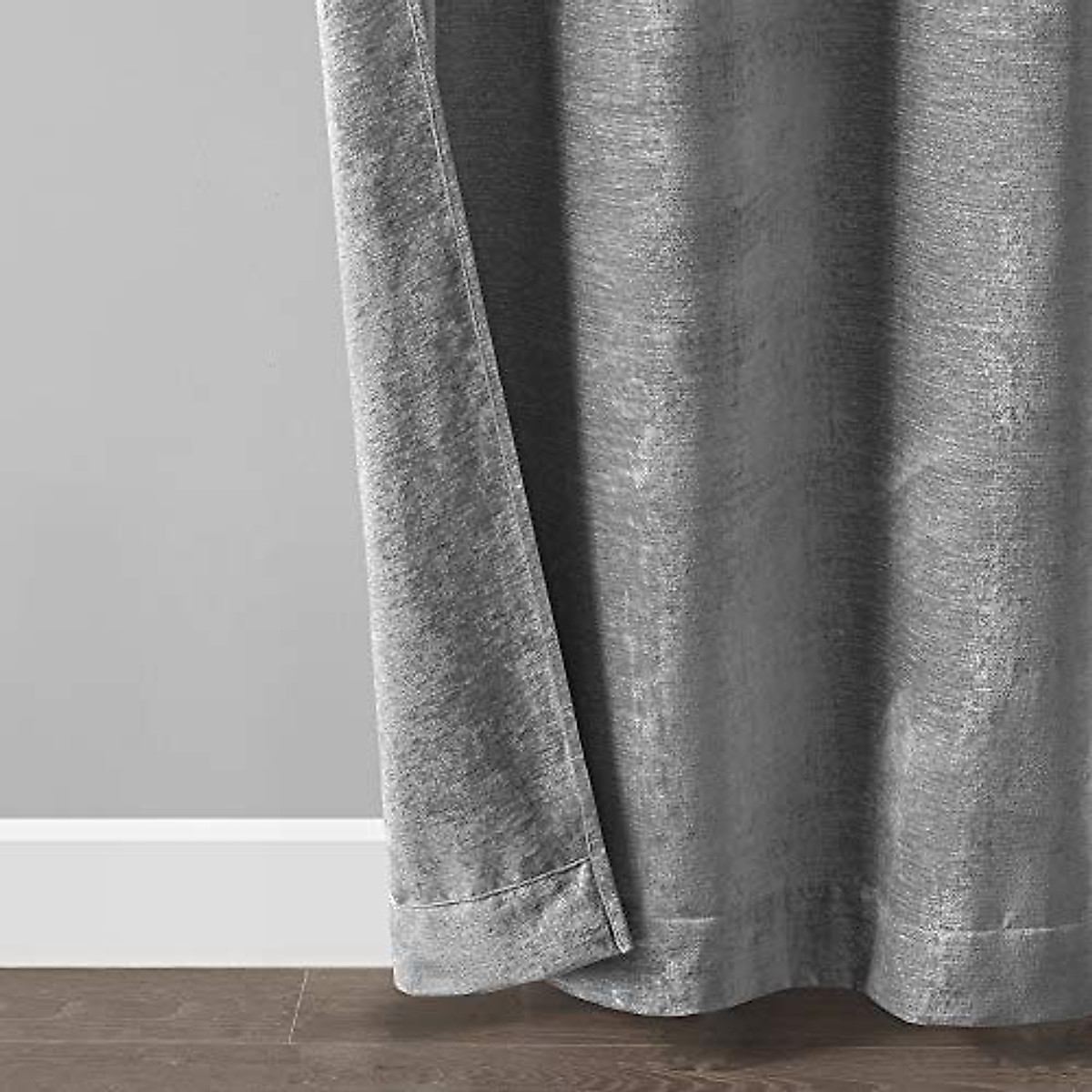 Madison Park Luxe Chenille Window Curtain Pair, 42" W x 108" L, Grey