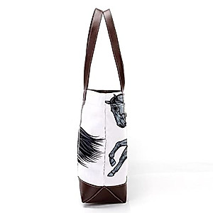 Arabian Horse Tote Bags Large Leather canvas Purses and Handbags for Women Top Handle Shoulder Satchel Hobo Bags