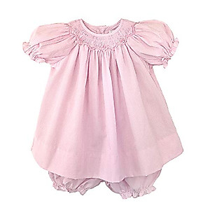 Petit Ami Baby Girls' Bishop Zig-Zag Smocked Dress, 3 Months, Pink