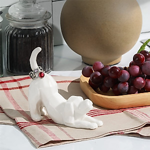 PUDDING CABIN Dog Mom Gift for Women, Dog Ring Holder Wedding Ring Stand, Dog Gift For Women/Men Birthday Christmas Valentines, Dog Figurine for Office Room Decor, Loss of Dog Sympathy Gift