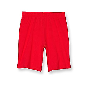 Champion Big, Boys' Gym Shorts, Cotton, Large C Logo, Graphics, 8", Scarlet-593037