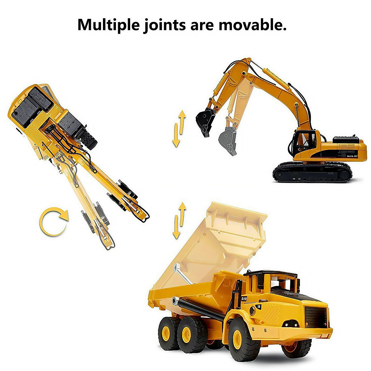 Gemini&Genius 2Pcs Construction Vehicle Toys Dump Truck and Excavator Set Heavy Metal 1/50 Scale Digger and Dumper Diecast Engineering Vehicle Toys for Kids and Decoration House