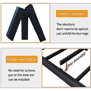 COMASACH Twin Size Bed Frame 12" High Heavy Duty Platform Bed Frame,Sturdy Steel Frame,Support up to 3500lbs,No Box Spring Needed,Noise-Free,Easy Assembly