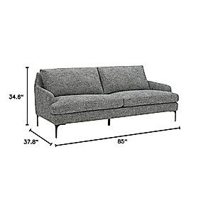 Amazon Brand – Rivet Modern Sofa Couch with Metal Legs, 85"W, Dark Gray