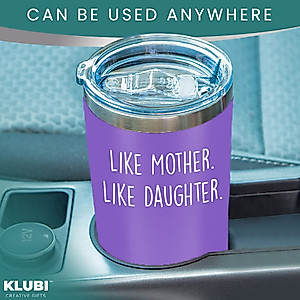 Mom Gifts From Daughter- Like Mother Like Daughter 20oz Coffee Travel Tumbler/Mug Purple - Funny Gift Idea for Mom, Mothers Day, Her, Unique, Best, Birthday, Presents