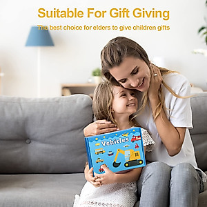 Preschool Montessori Toys for Toddlers, Vehicle Busy Book Learning Toys for Kids Toddlers Preschool Learning Activities, Autism Sensory Educational Toys for Boys & Girls Christmas Birthday Gifts