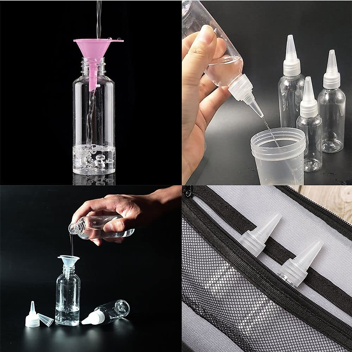 5pcs 10-250ml Refillable Bottles Squeeze Bottles Eye Dropper Bottle Liquid Dispenser Sharp-mouth Container with Twist Top Cap(10ml)