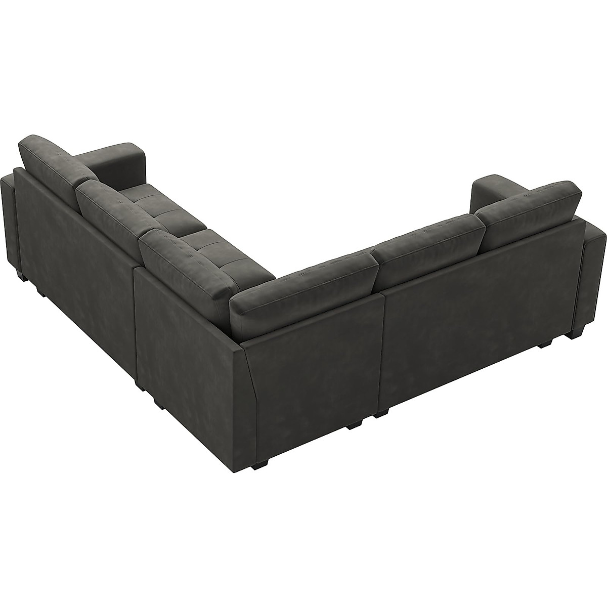 Belffin Velvet Modular Sectional Sofa Convertible Sectional Sofa Couch with Reversible Chaise L Shaped 4 Seater Corner Sofa Couch Grey