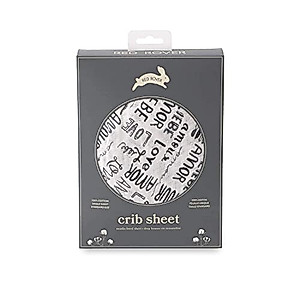 Red Rover Kids All-Cotton Muslin Fitted Crib Sheet- 52”x 28”x 9”- 100% Cotton – Machine Washable – Lightweight & Breathable – Playful Designs – Nursery, Crib, Bed – Unisex (Love Language)