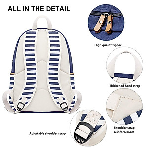 goldwheat Girls Backpack Canvas Schoolbag Bookbag Laptop Bag Rucksack with USB Charging Port