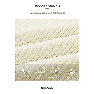 MEROKEETY Women's 2023 Long Sleeve Chunky Knit Sweaters 1/4 Zip Polo V Neck Casual Pullover Tops,Beige,M