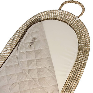 Linen Perch 100% Linen Changing Pad Liner -Quilted Cover for Baby Changing Basket - Baby Changing Pad Cover for Boys and Girls - Washable and Reusable