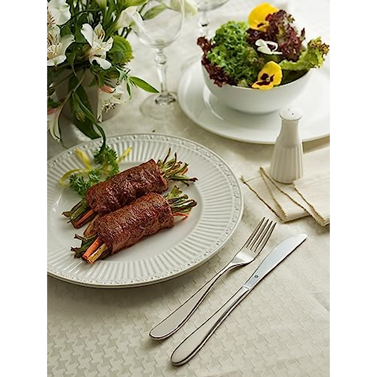 DANIALLI Modern Marettimo Silverware Set - 18/10 Stainless Steel Flatware Set for Elegant Dining - Dishwasher Safe Cutlery Set (60-Piece Matte)