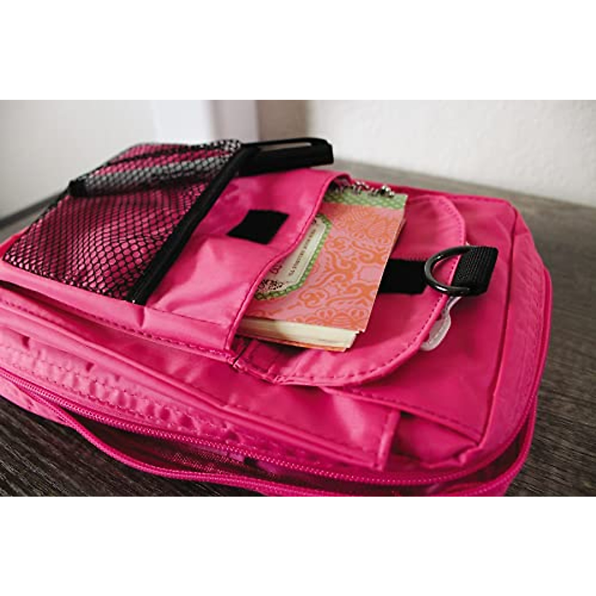 Adventure Bible Cover for Girls, Zippered, with Handle, Nylon, Pink, Medium