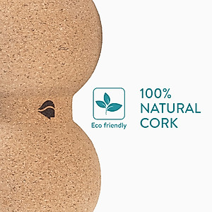 Navaris Cork Massage Peanut Ball Set (2 Pieces) - Includes Cork Peanut Roller, Cork Massage Ball - Rollers for Back and Muscles