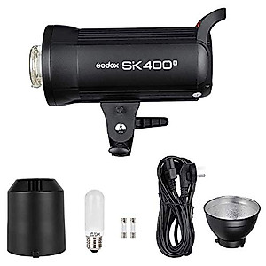 Godox SK400II 400Ws Photo Studio Strobe Flash Monolight Light with Bowens Mount &Lamp Head,150W Modeling Lamp for Studio,Shooting,Location and Portrait Photography-110V