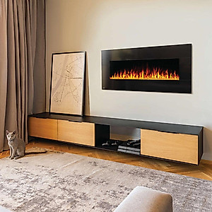 Napoleon Harsten 50 inch Wall Mount Electric Fireplace with Bluetooth Speakers - Black, NEFL50HF-BT