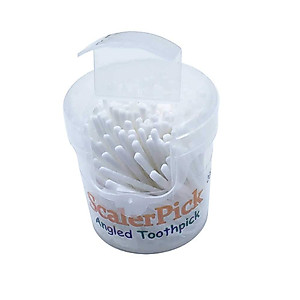 Angled toothpick Scalerpick White Plastic Household Teeth Cleaning Curved Hook 2 Bottle 400pieces