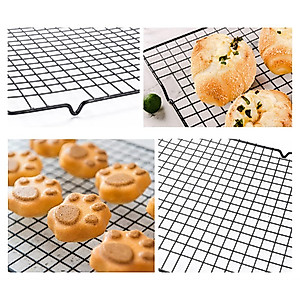 NatureMan Set of 2 Baking Cooling Rack, 16" x 10"Nonstick Wire Baking Rack，for Cooking, Roasting, Grilling, Easy to Clean