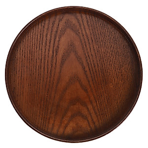 VILLCASE 4pcs Wooden Round Tray Coffee Table Decor Tray Cutlery Tray Round Coffee Table Tray Wood Tray for Desktop Trays Decorative Large Tray Dessert Serving Tray Wooden Shape Tray Tea Set