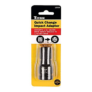 Titan 12039 1/2-Inch Drive to 1/4-Inch Hex Drive Quick Change Adapter