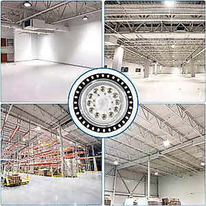 UFO Led Lights 50W, 10000LM High Bay Led Shop Lights - 6000K-6500K Daylight White Ultra Thin LED Warehouse Lights Lamp for Warehouse Shop Garage Barn Workshop Gym Lighting