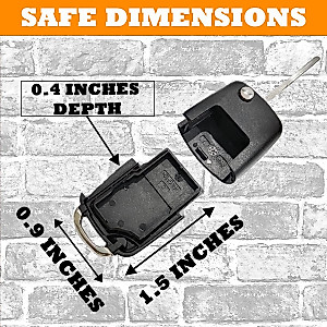 Fake Car Key Diversion Safe - Hidden Secret Compartment Stash it Box Discreet Decoy Car Key Fob to Hide Store Money, Jewelry Small Container to Keep Valuables Safe in Plain Sight Storage Keychain (1)