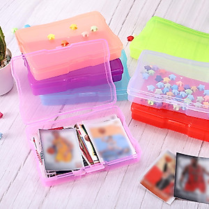 PATIKIL 5x7 Photo Storage Box, 2 Pack Photo Boxes Storage Photo Organizer Cases Storage Container Picture Boxes Plastic for 5x7 Pictures Sticker Scrapbook Craft Keeper, Clear