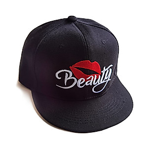 Double Fashion Couple Snapbacks Matching Beauty&Beast Snapbacks Baseball Cap Flatbill Hip Hop Hats Adjustable (Lip&Paw-2), One Size