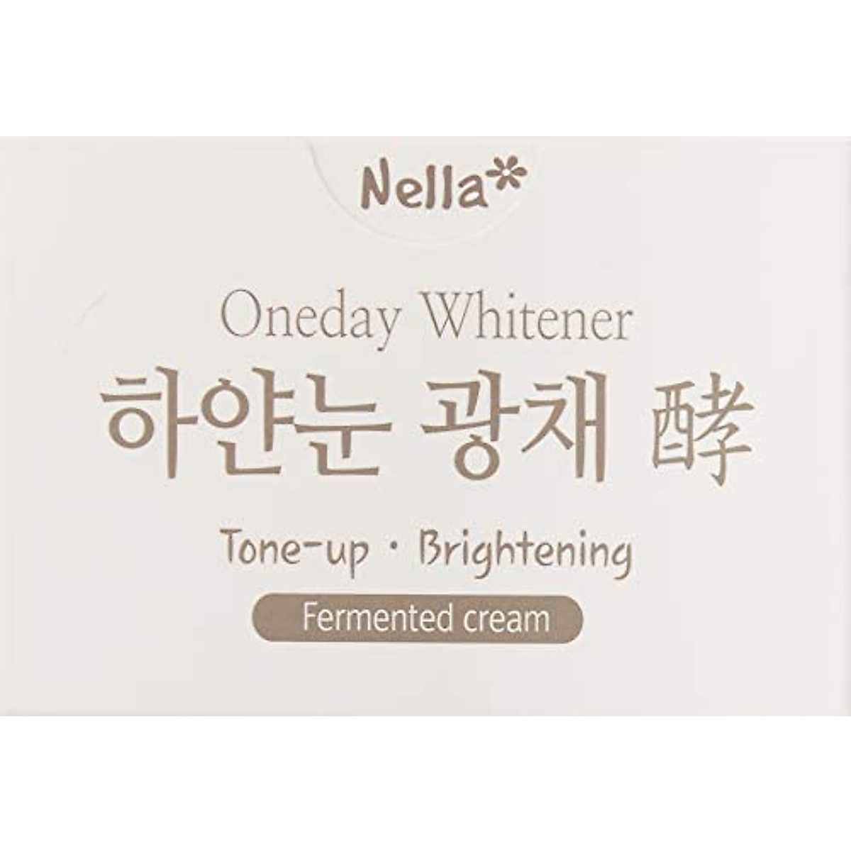 Nella Whitening and Brightening Tone-Up Cream, Fermented Natural Ingredients, Korean Beauty, 50 ml