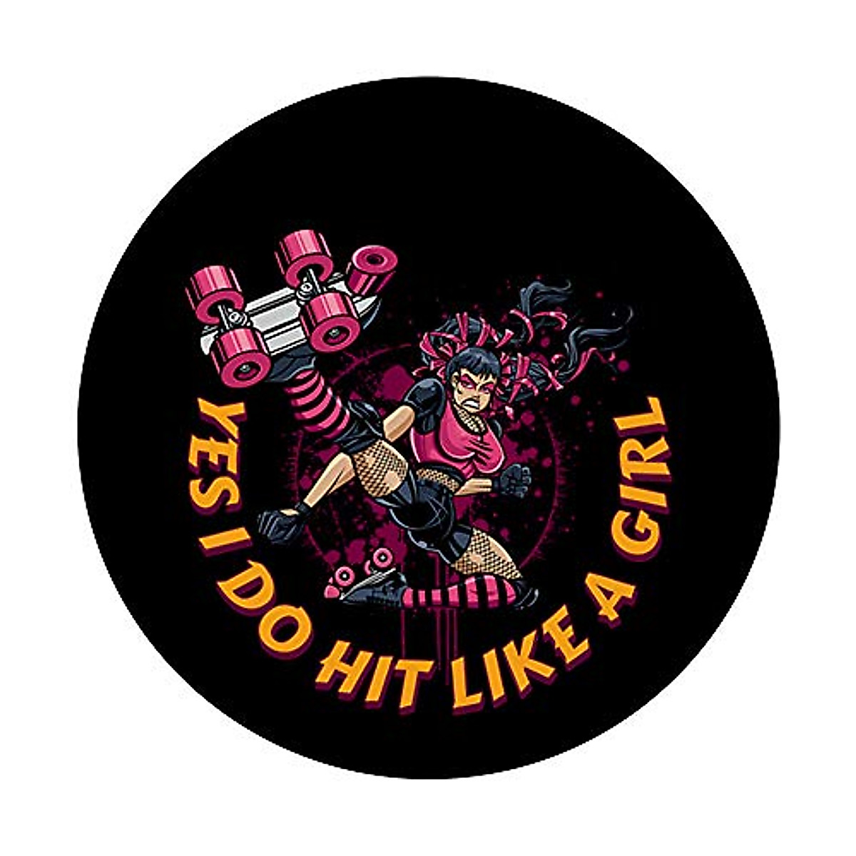 Yes I Do Hit Like a Girl Roller Derby Women Girls PopSockets Swappable PopGrip