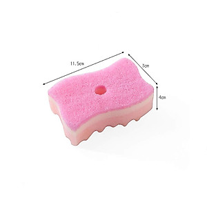 Yellow Pink Colors Multi-Functional Sponges Non-Scratch Scrub Sponges Household Kitchen Cleaning Sponges Durable Scouring Pads,Pack of 4