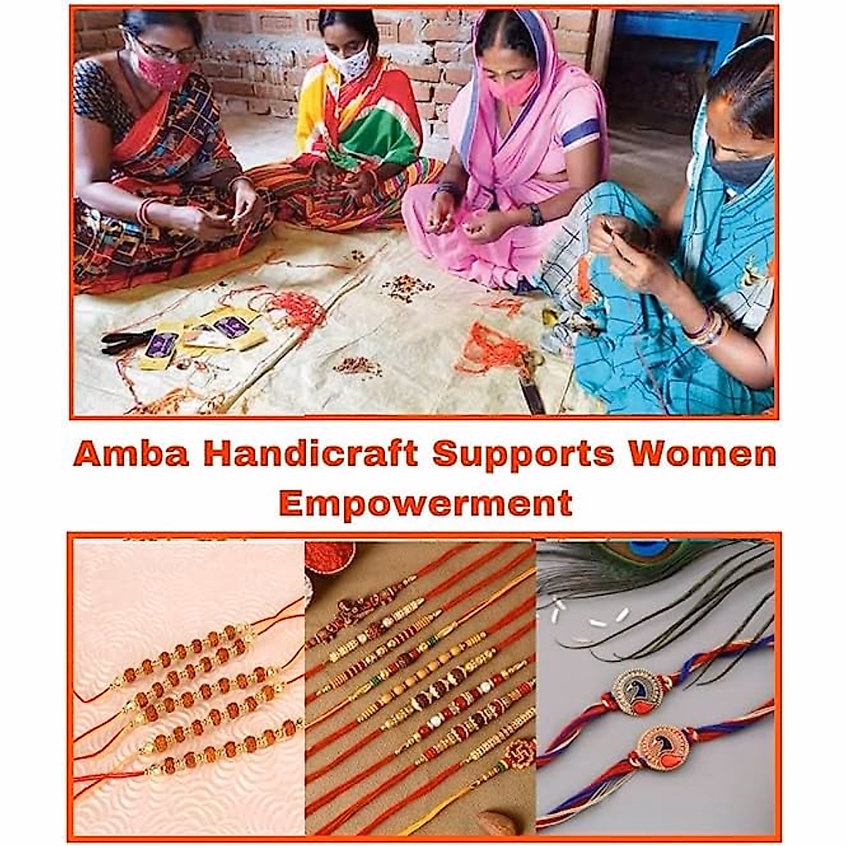 Amba Handicraft Rakhi for Brother/Rakhi/Rakhi Set/Rakhee/Designer rakhi/Send rakhi to USA/Rakhi for Brother with Gift Set/Rakhi Bhaiya Bhabhi/Rakhi Card