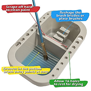 MyLifeUNIT Paint Brush Cleaner, Set of 2 Pcs Plastic and Stainless Steel Paint Brush Holder