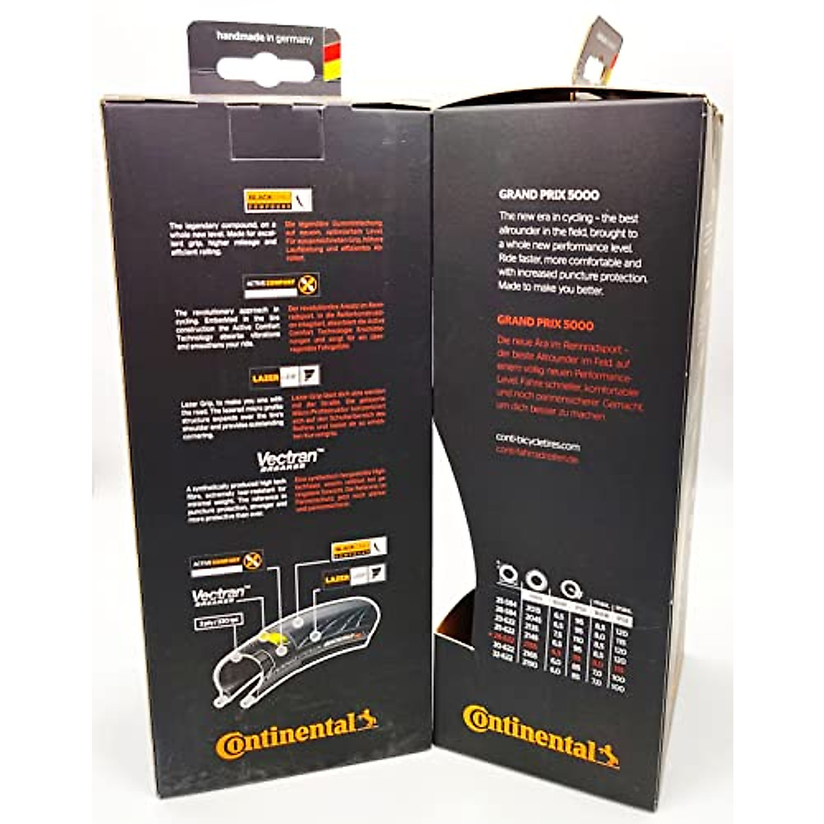 Continental Pair Grand Prix 5000 Folding Tires 700x28c Black Transparent 700c, 700x28