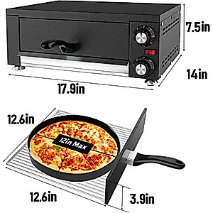 PYY Pizza Oven Indoor Electric Pizza Oven Countertop Commercial Pizza Oven with Crumb Tray Stainless Steel Pizza Maker Machine for Home