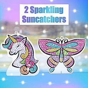 HFCBO Gem Diamond Painting Kits for Kids - Arts and Crafts for Girls & Boys Ages 6-8 8-10 10-12-Make Your Own Stickers and Suncatchers(Magical)