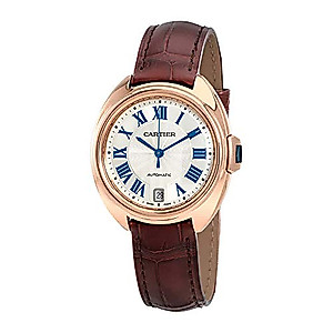 Cartier Cle Automatic 18kt Rose Gold Flinque Sunray Dial Ladies Watch WGCL0013