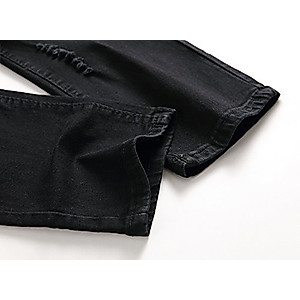 Liuhond Men's Ripped Straight Holes Hip Hop Biker Stretchy Jeans(30, 209 Black)