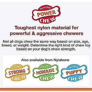 Nylabone Essentials Power Chew Curvy Bone Peanut Butter Flavor, Large