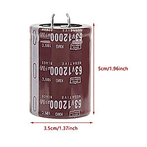 2pcs 12000uf 63V HiFi Electrolytic Capacitors Audio Capacitor Electronic Component for Circuit Control