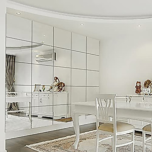 SLCARACC Full Length Wall Mirror Tiles,12"x 12" x 12 Pcs Acrylic Wall-Mounted, Non Glass Safety Great for Baby Kids Playroom, Used as Dorm Door Gym…