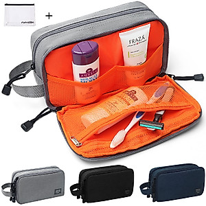 Mens Toiletry Bag Waterproof Organizer Bag Travel Shaving Dopp Kit Perfect Travel Accessory Gift (Gray)