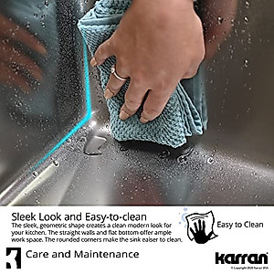 Karran 30" Undermount 16-Gauge Stainless Steel 50/50 Double Bowl Kitchen Sink Kit