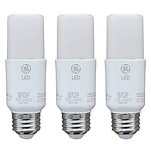 GE Lighting 79368 LED Bright Stik 10-watt (60-Watt Replacement), 760-Lumen Light Bulb Non-Dimmable with Medium Base, Soft White, 1 Box (3 Bulbs Total)